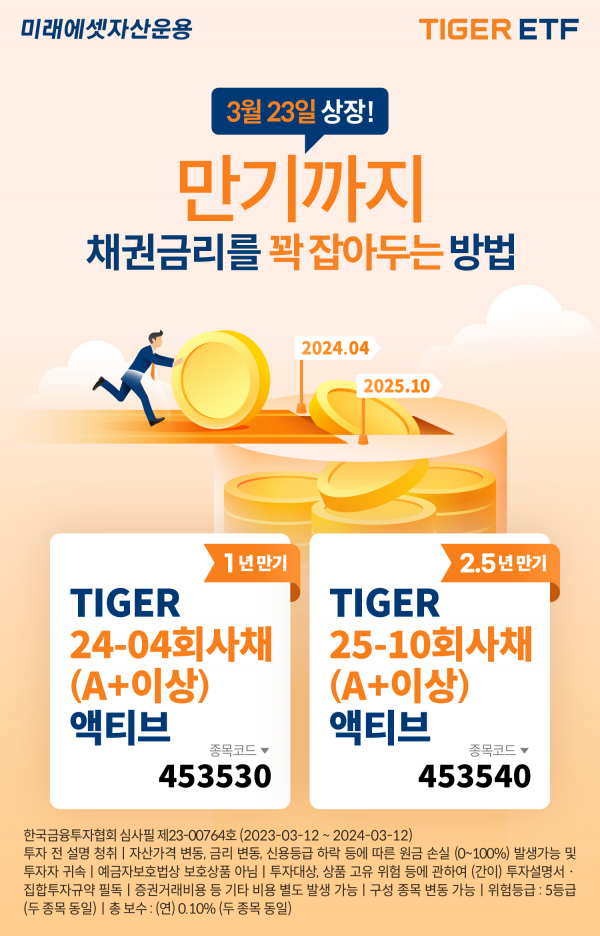 미래에셋, 만기 매칭형 TIGER ETF 2종 신규 상장 - Businesskorea